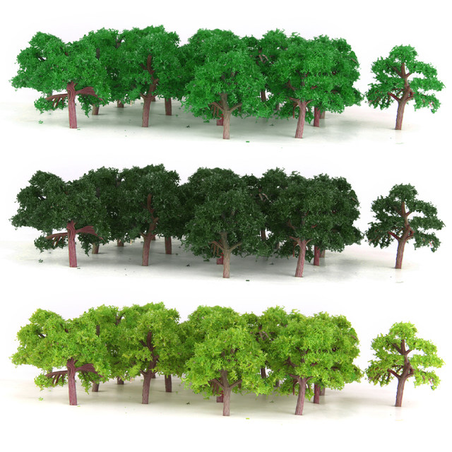 Model Train Trees 10-Piece - 12cm Tall - HO Scale (1:75-100) - Railway ...