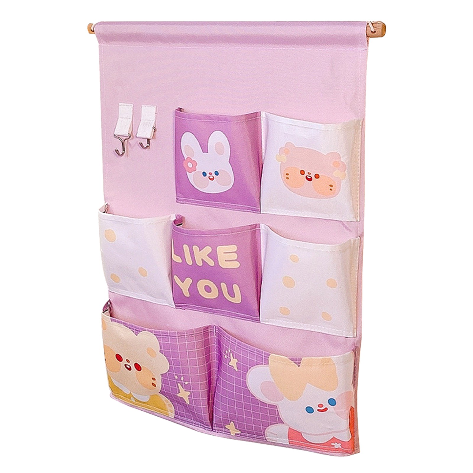 Accroche-sac,Sac de rangement mural en tissu lin et coton, 7 poches ...