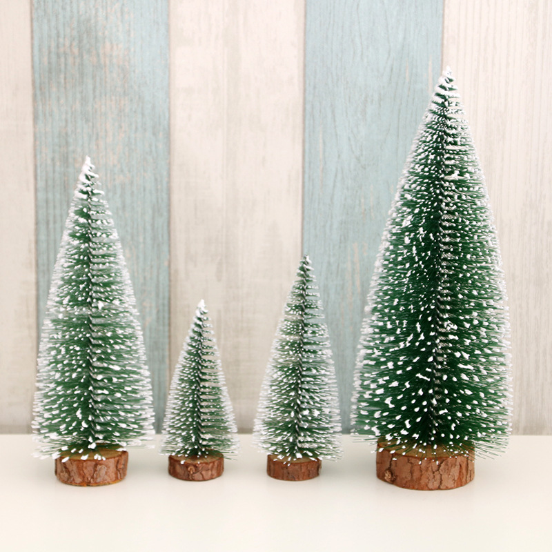 20cm - Pins miniatures en Sisal avec Base en bois, ensemble de sapins ...