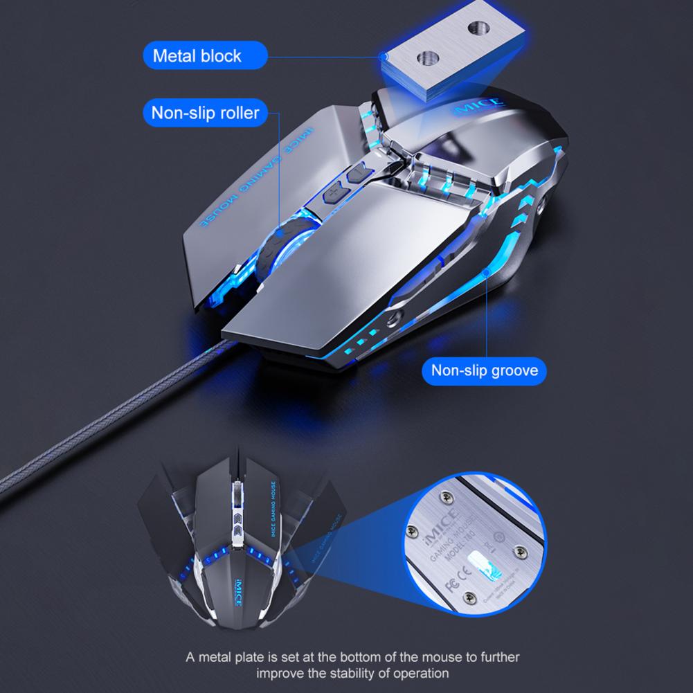 Mouse Mecánico Gamer Luces Led RGB DPI ajustable - InTouch Perú
