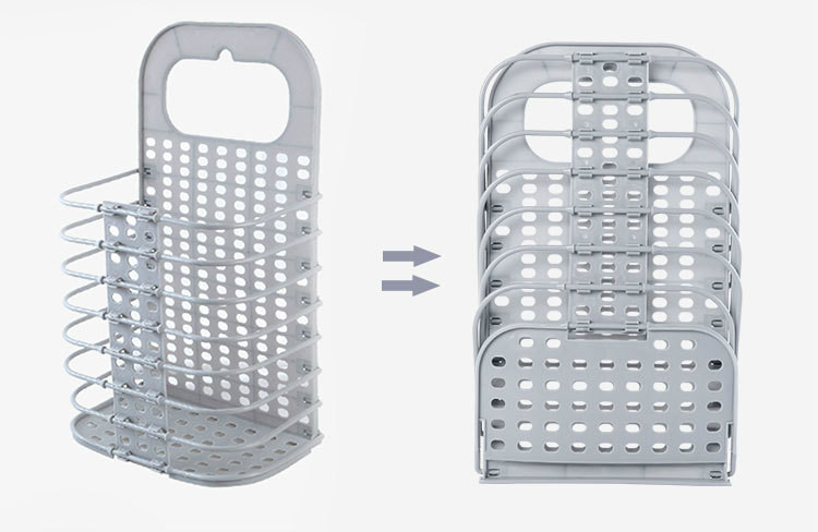 Filet de lavage,Panier à linge pliable suspendu au mur, sans trous ...