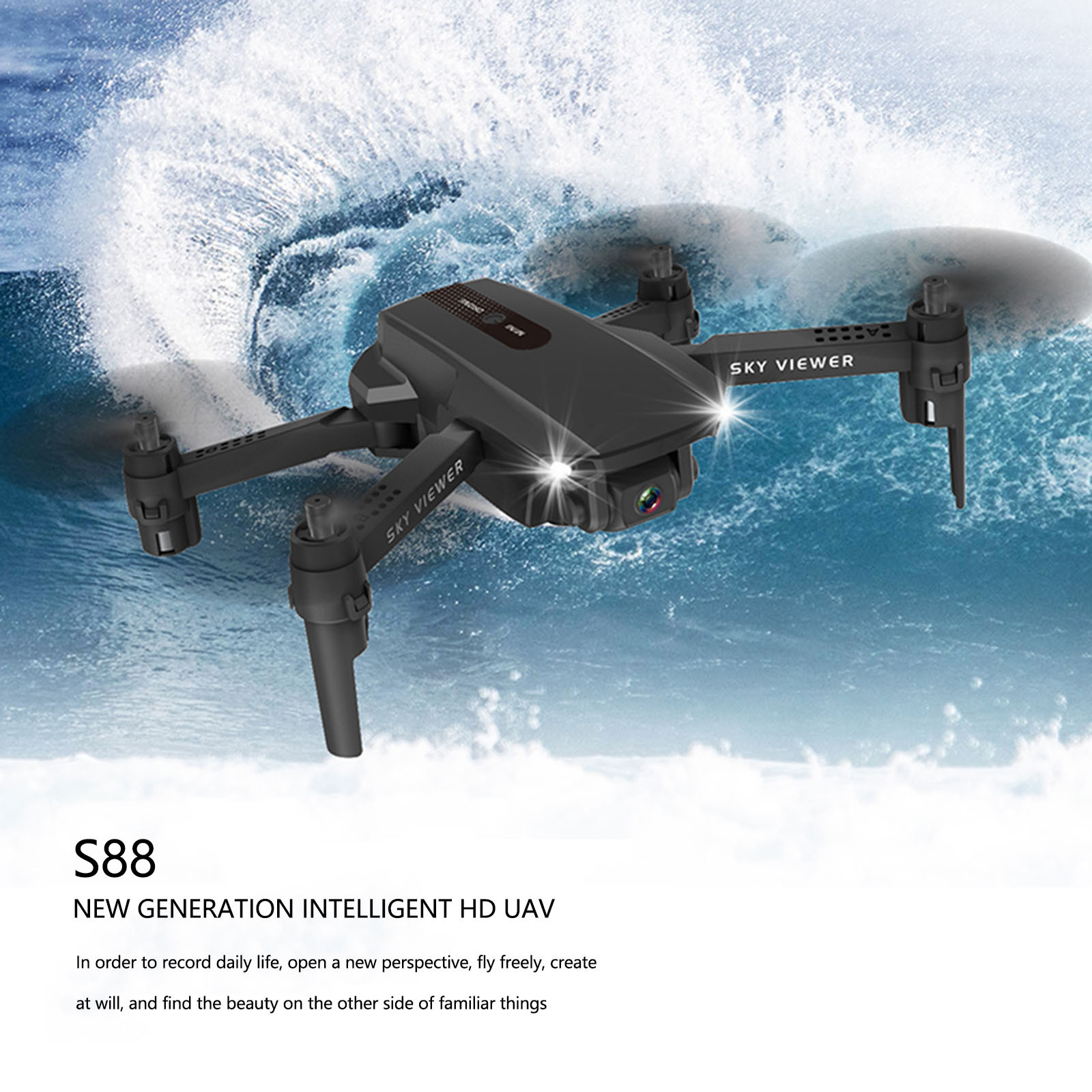 Rc Helicopters S90 Sky Viewer Mini Folding Drone 4k Dual Camera Hd ...