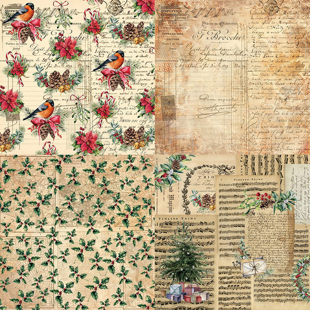 Vintage Christmas Scrapbook Paper Ciao Bella Christmas Vibes 12x12