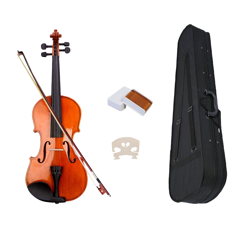 Natural Acoustic Violin with Case Bow Rosin Stringed Instrument for ...