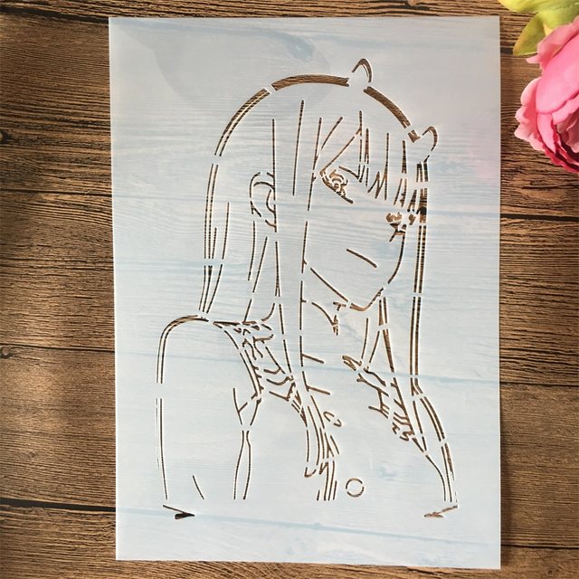 Anime Girl Stencil On Samurai Anime Girl Waifu Material Poster