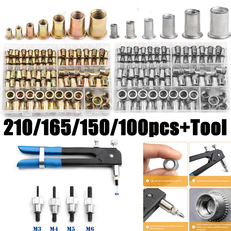 Rivets Visserie, boulonnerie 150tlg alu nietmutter Assortiment m3-m10 ...