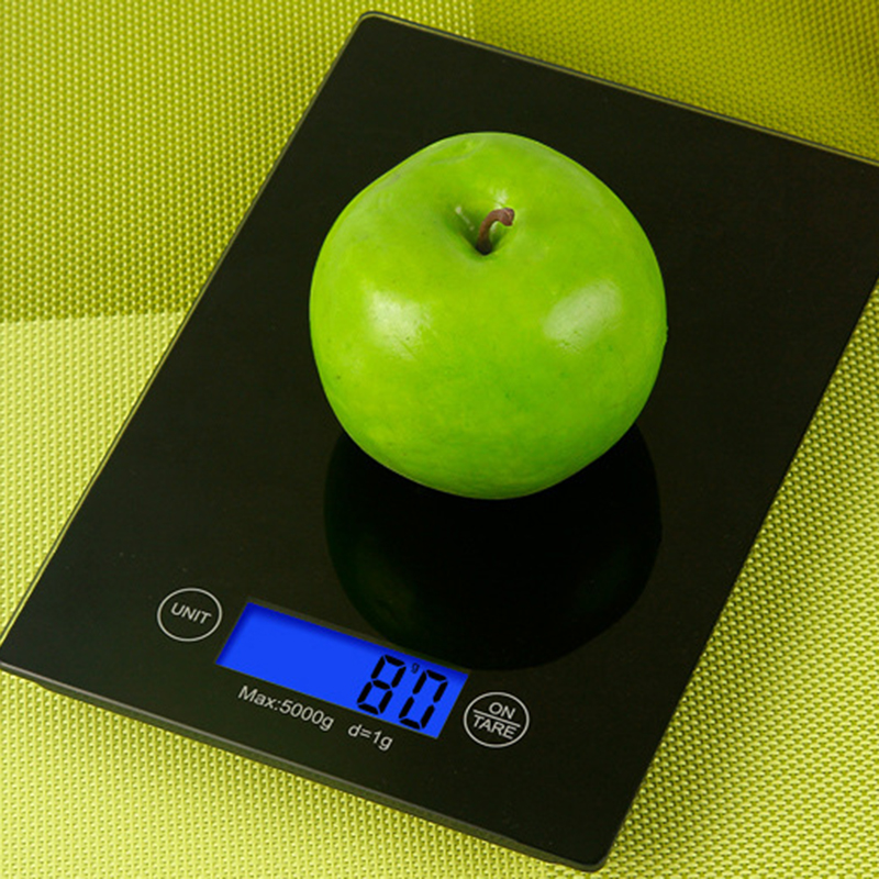 BALANCE CULINAIRE ELECTRONIQUE,LIGHT BLUE-20 kg--Balance de cuisine numérique en verre, 11Lb-5kg ...