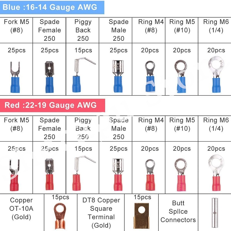 COSSE ELECTRIQUE,678PCS Wire Stripper--Connecteur à sertir électrique ...