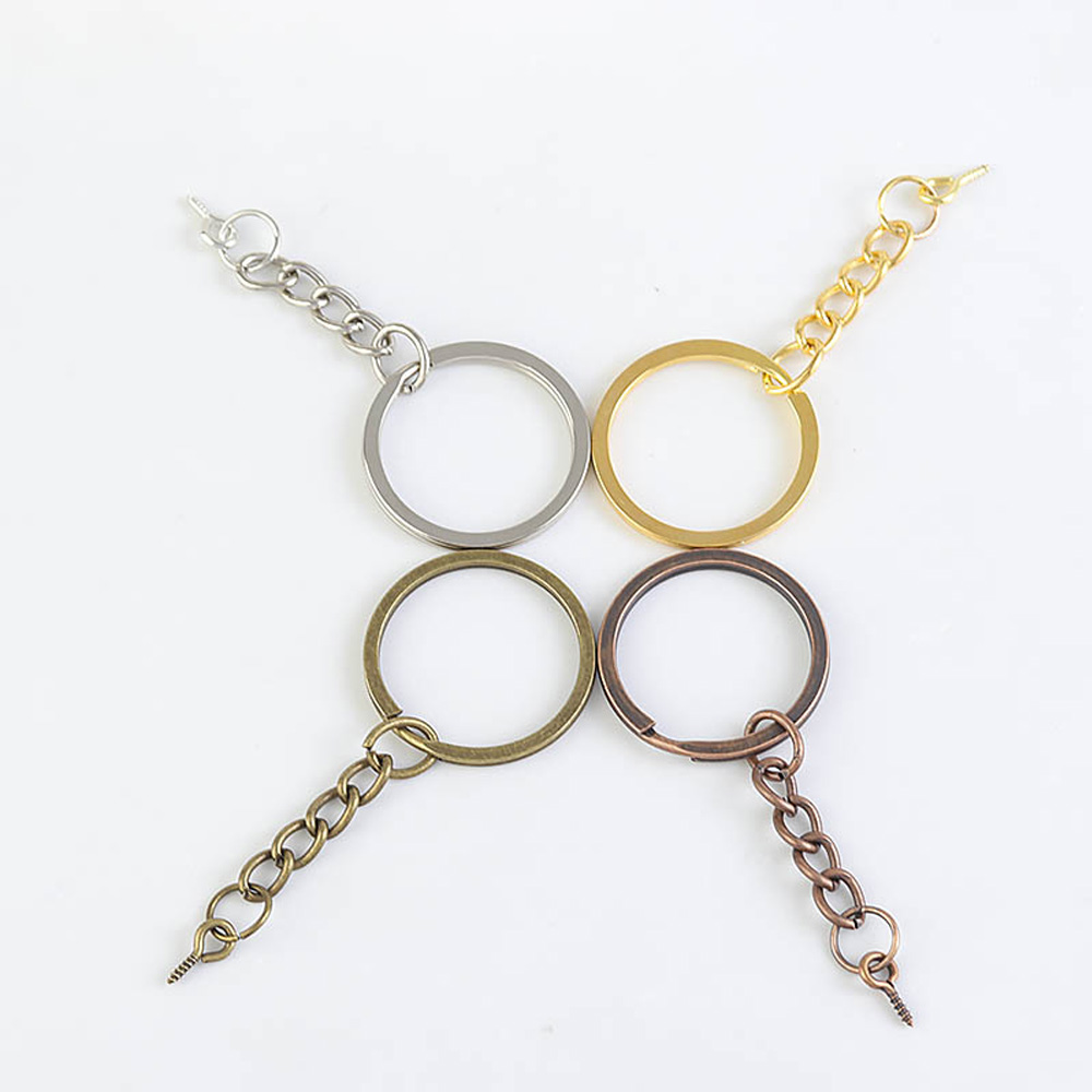 Screw Eye Pin Key Chain Key Ring keychain Bronze Rhodium Gold Keyrings ...