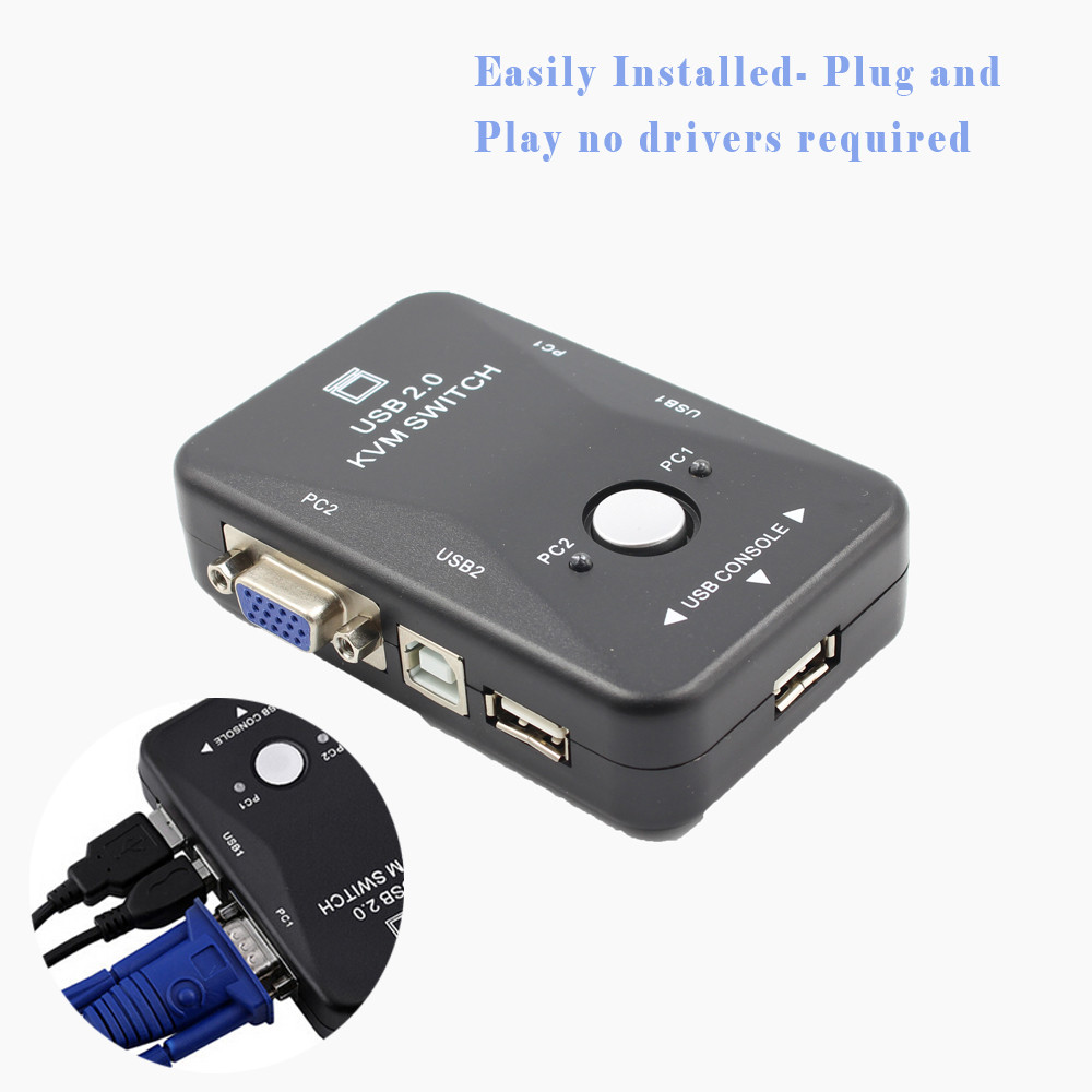 USB квм-переключатель с 2 портами VGA переключатель SVGA Box USB 2,0 ...