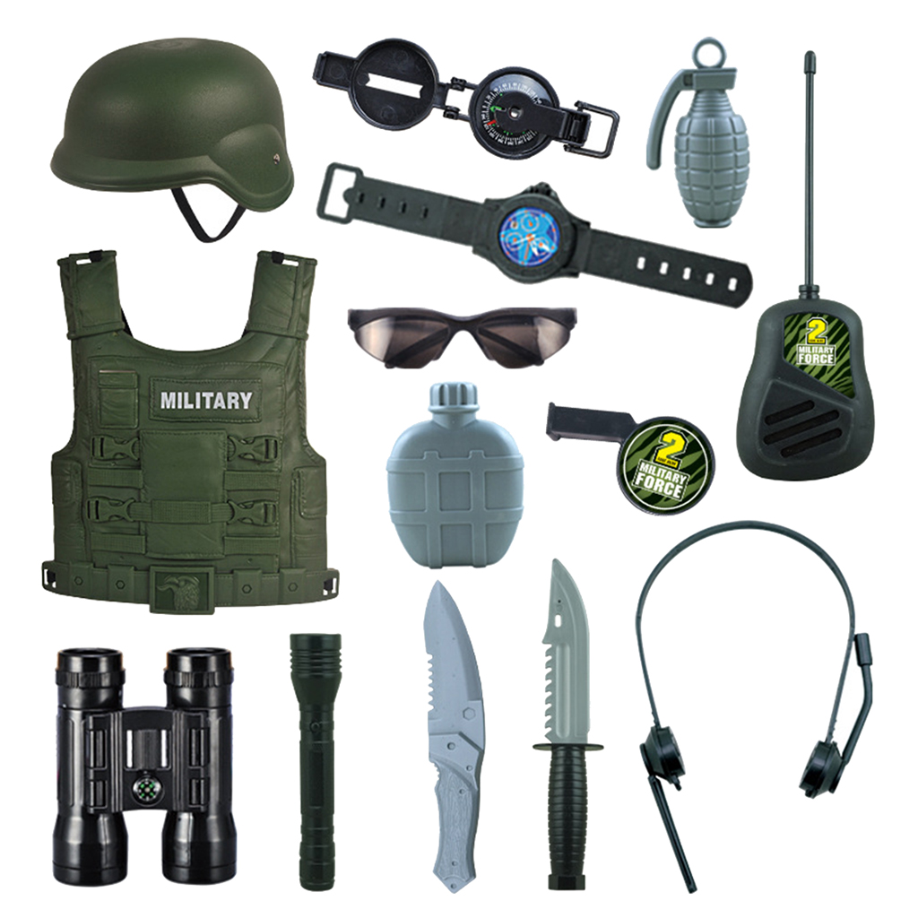 Boys Girls Military Army Soldier Swat FBI Fancy Dress Toy Accessory ...