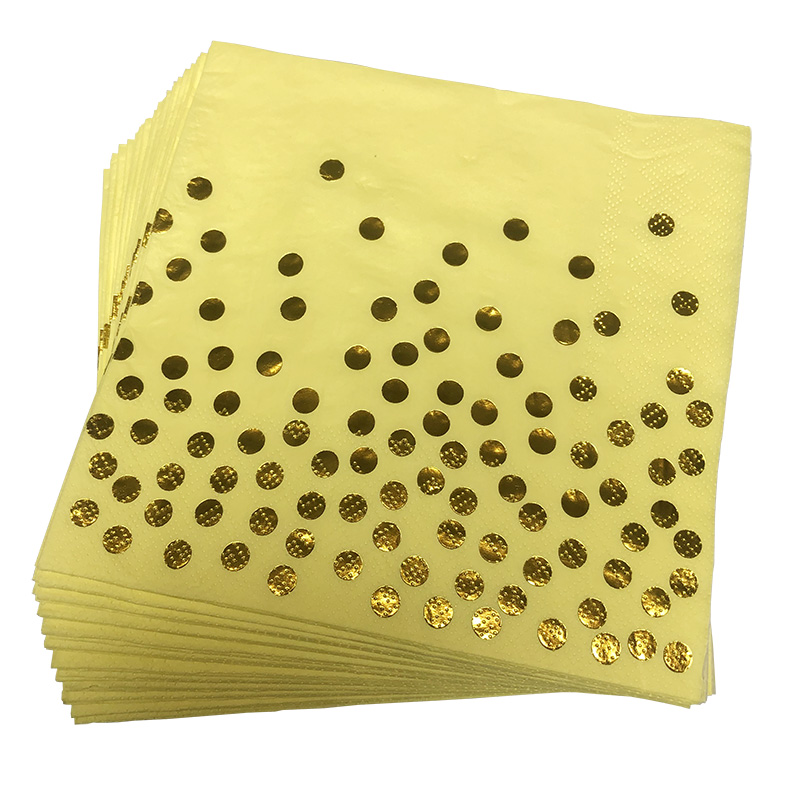 Gold Wave pattern -Lot de 100 serviettes en papier jetables,couleur or ...