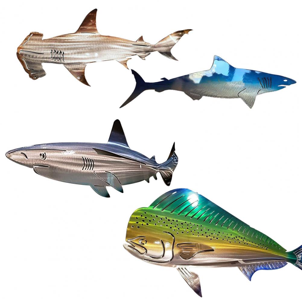 Statue deco,Sculpture de requin en métal, décoration murale, pour la ...