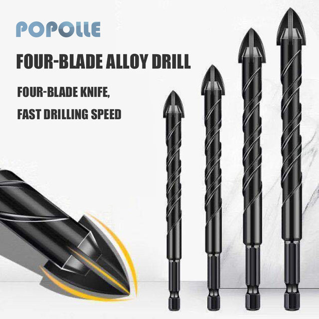 Triangle Bits 7-Piece Tungsten Steel Drill Bit Set For Tile, Glass ...