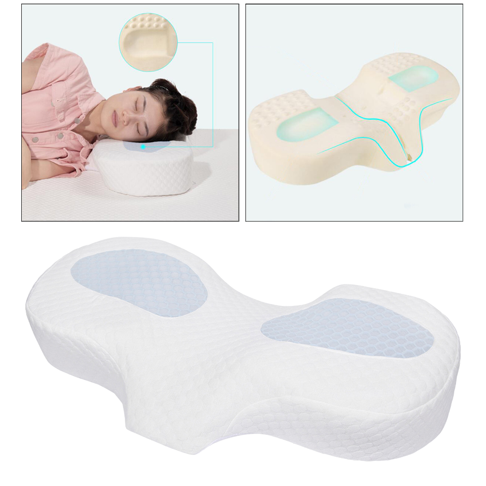 Blanc -Oreiller cervical en mousse à mémoire de forme, soutien du cou ...