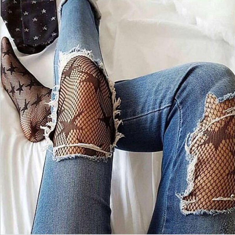 Collants en résille pour femmes, nouvelle mode, Sexy, en maille chair ...