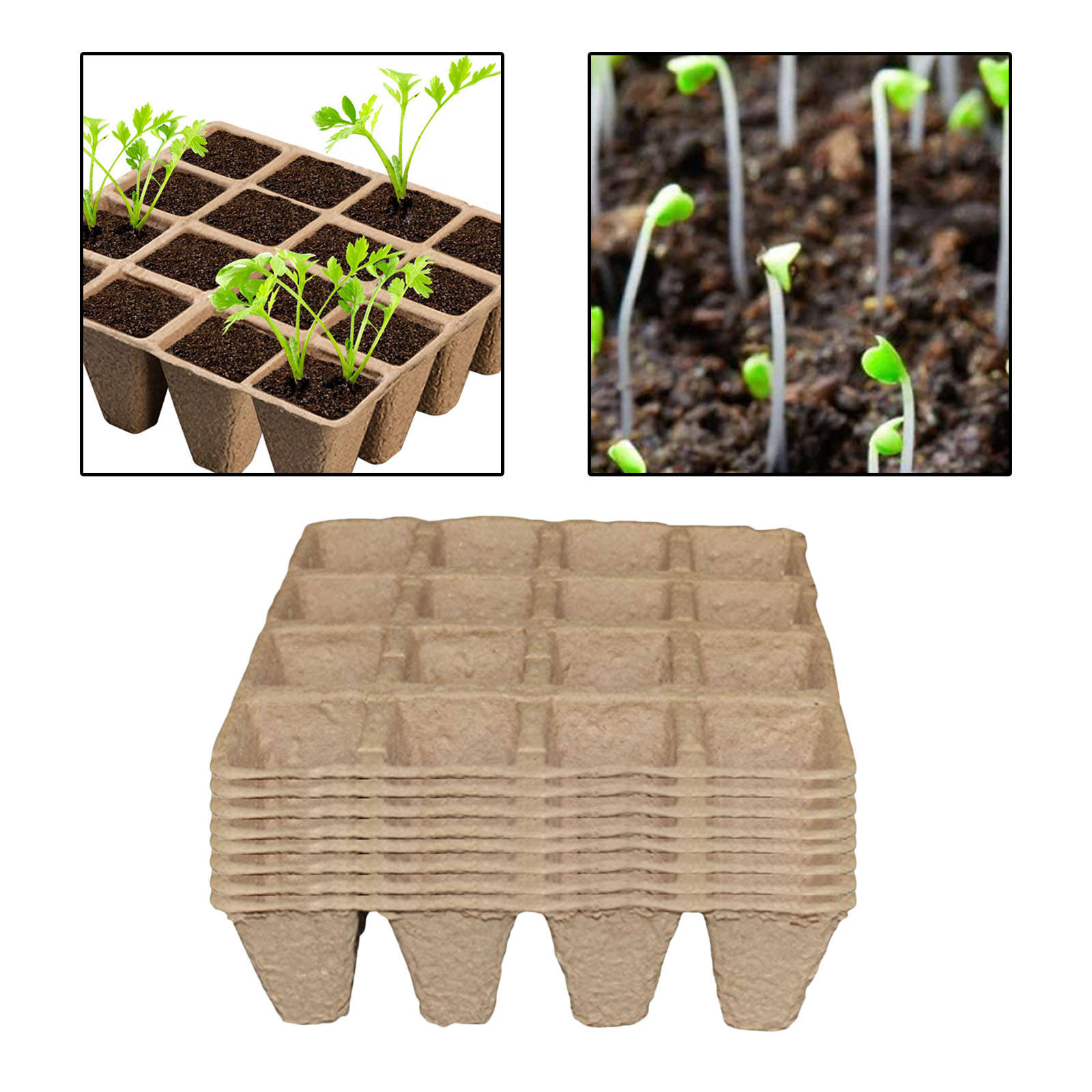 8 PCS Biodegradable Pulp Nursery Pots Plants Seed Starter Pots Peat ...