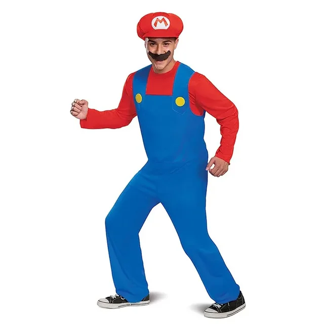 Disguise Mens Mari Costume Super Mario Bros Adult Costume with Hat and Mustache Festival Cosplay Performance Costumes AliExpress 200000532