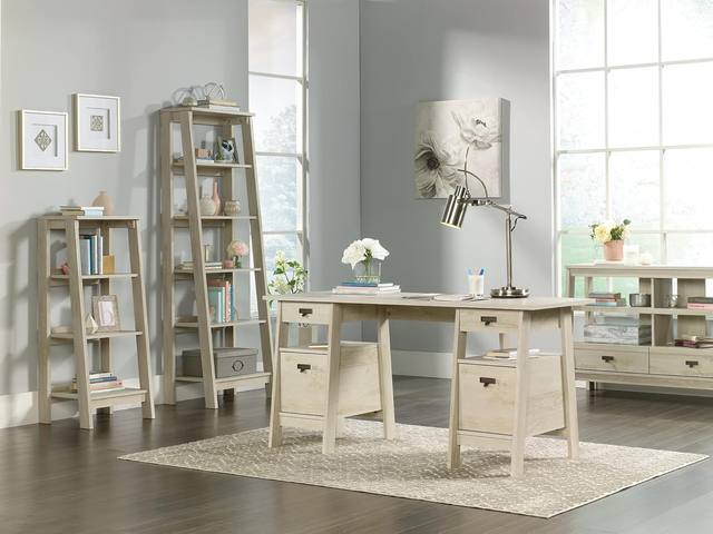 Sauder Trestle Executive Trestle Desk Chalked Chestnut finish AliExpress 1503