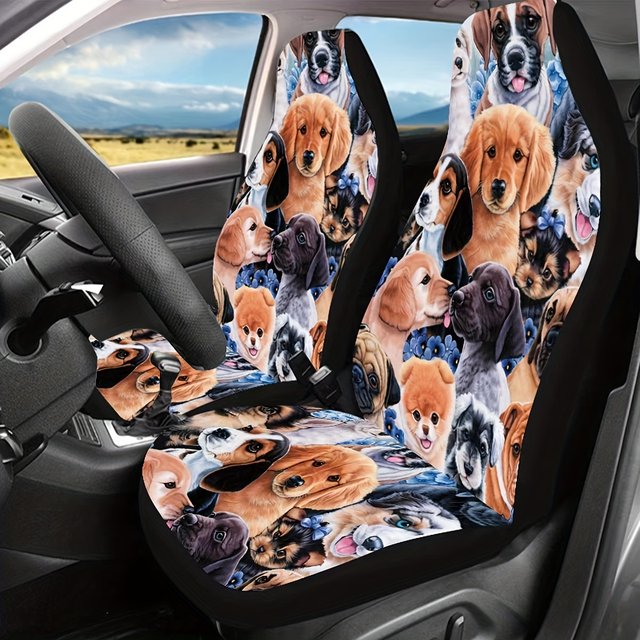 Dog print seat covers store