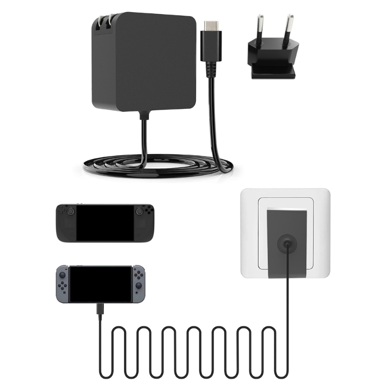 45W USB-C Puissance Chargeurs pour Steamdeck Type-C PD3.0 Rapide Chargeur USB-C Adaptateur Mur ...