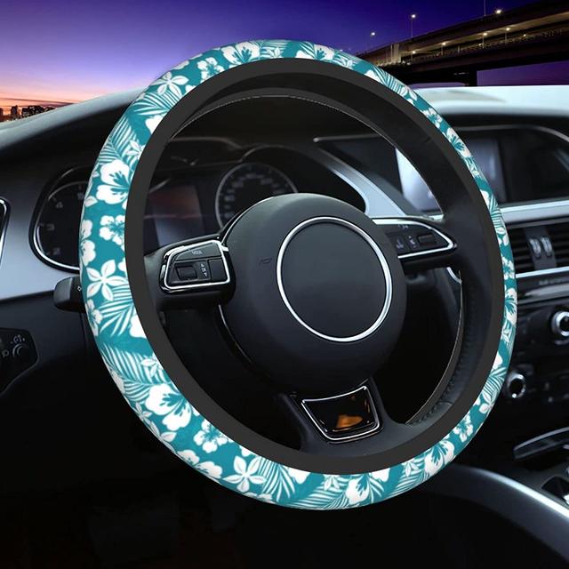 Hibiscus Hawaii Steering Wheel Cover Universal 15 Inch Hawaiian Flower Print Neoprene Wheel Protector Cute Universal Automotive AliExpress