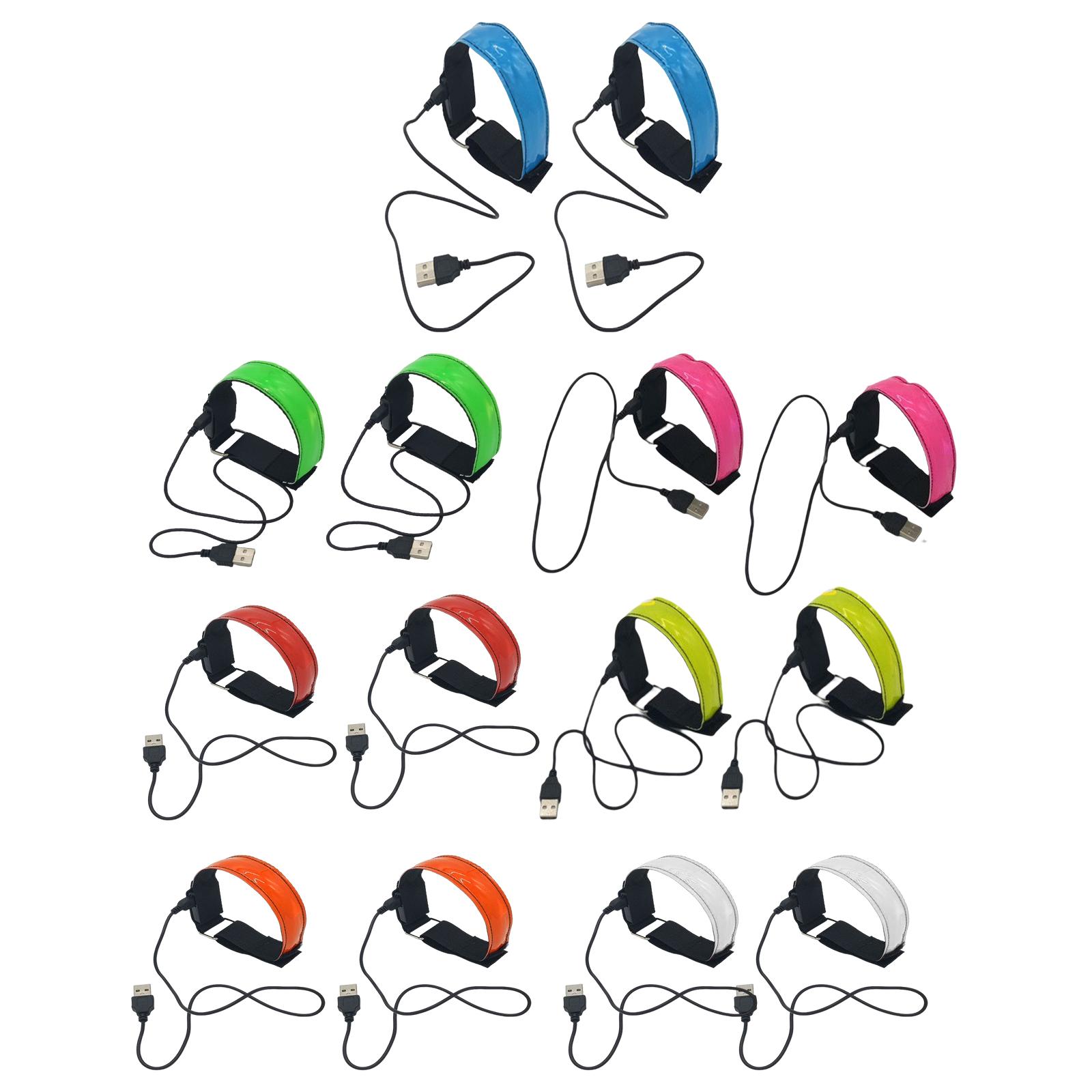 Compression bras,2 brassards lumineux LED rechargeables USB,bande ...