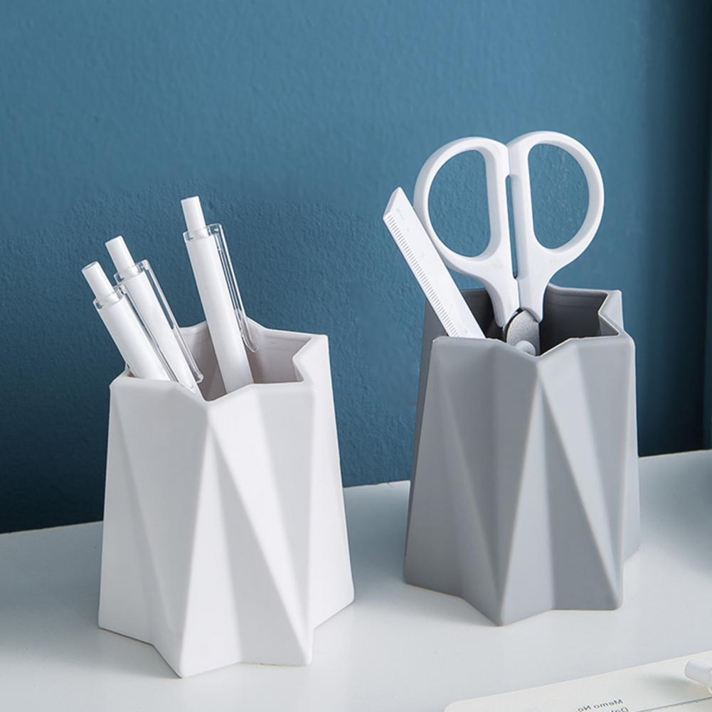 POT A CRAYON,White 3--Boîte à crayons multifonction en Silicone, porte ...