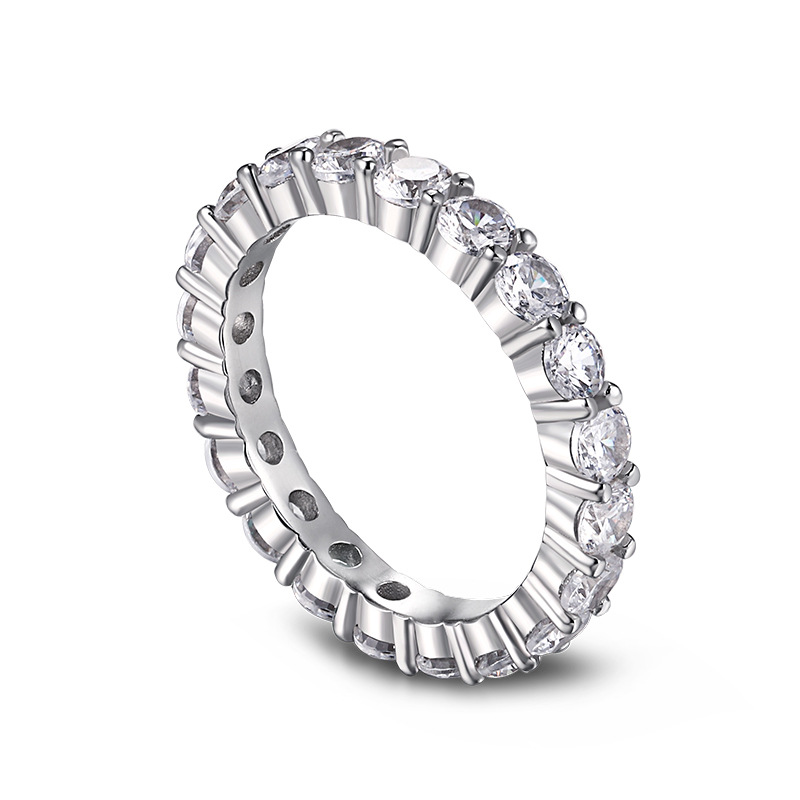 Anillo de Boda Wong Rain Clásico de Plata 925 con Zirconia Corte Redondo Joyería Fina de Plata ...