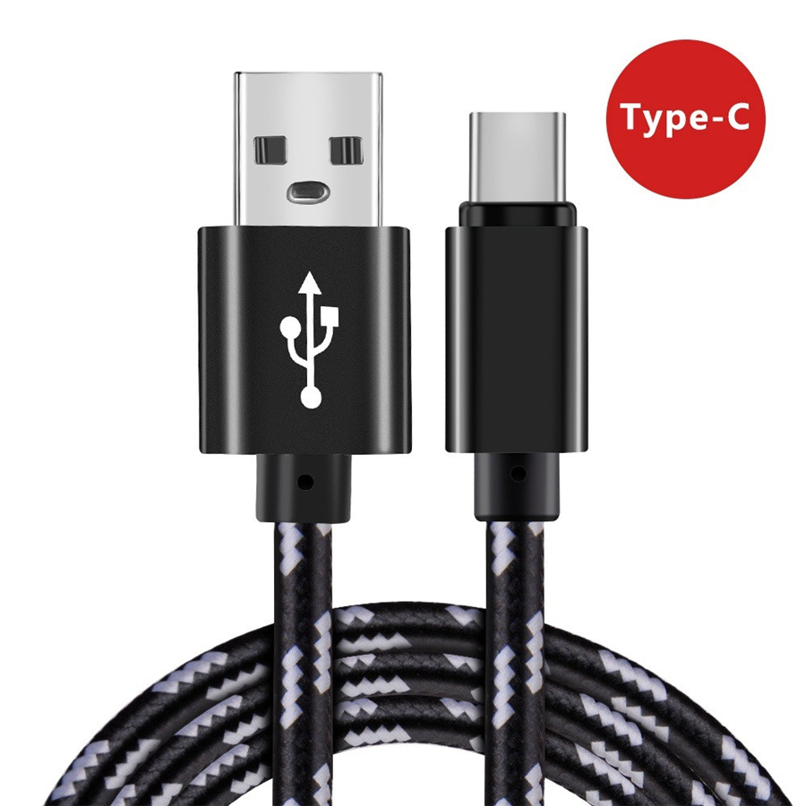 Câble USb type-c en tissu Nylon pour recharge rapide et transfert de ... Câble USb type-c en tissu Nylon pour recharge rapide et transfert de ...