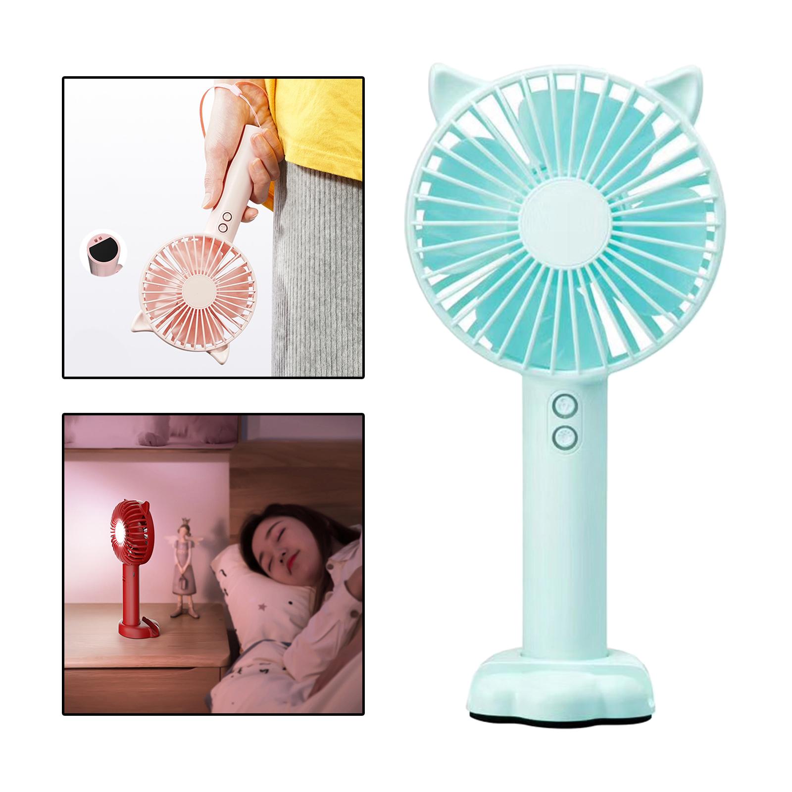 Electric Mini Fan with Light Outdoor Phone Stand Table Mini Hand Fan 3 Speed AliExpress