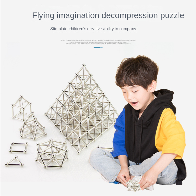 72 tige 54 balles-Tige Magnétique Absorbante De Fer, Jeu Parent-enfant ...