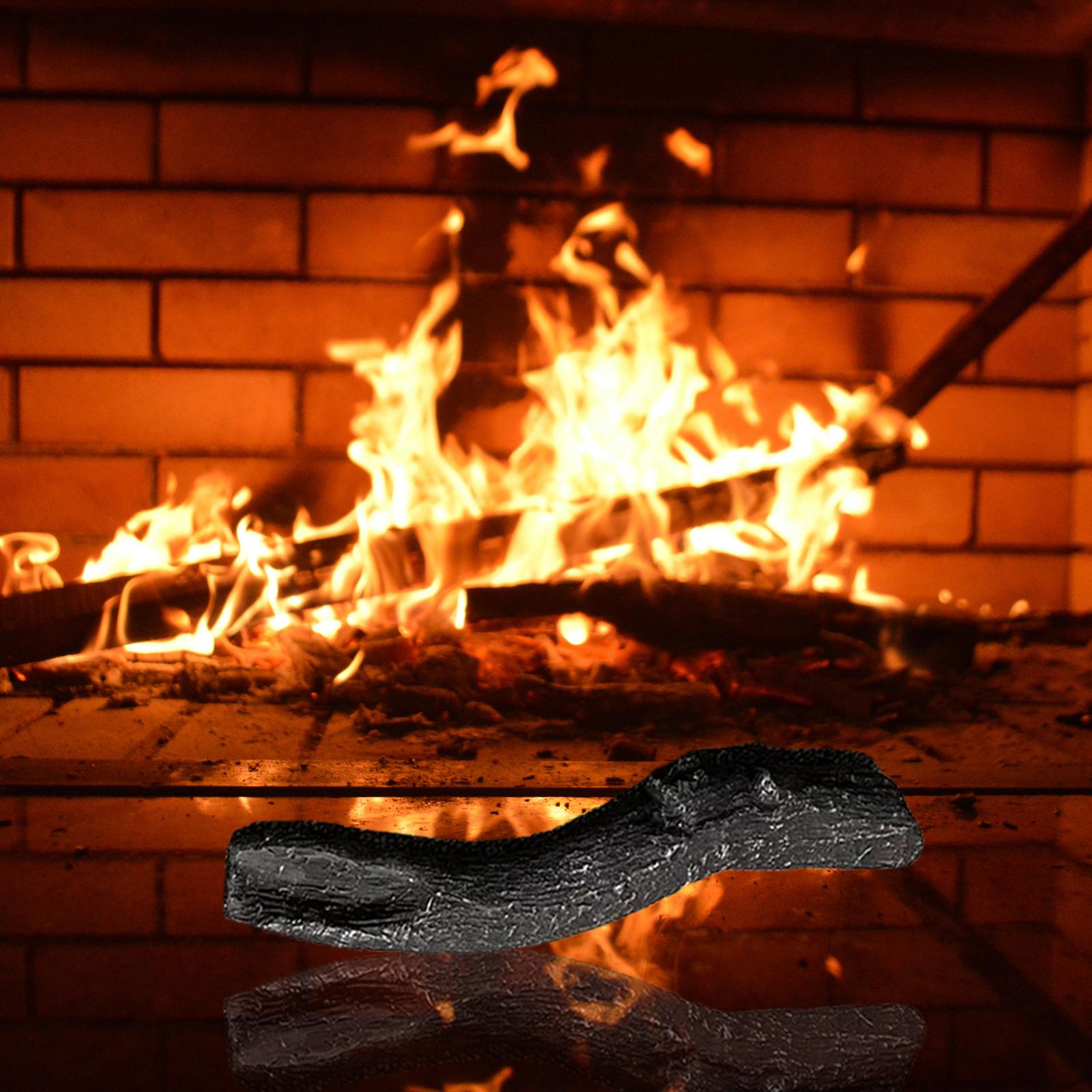 4 pièces bûches de bois en céramique lampe de cheminée en résine de ...
