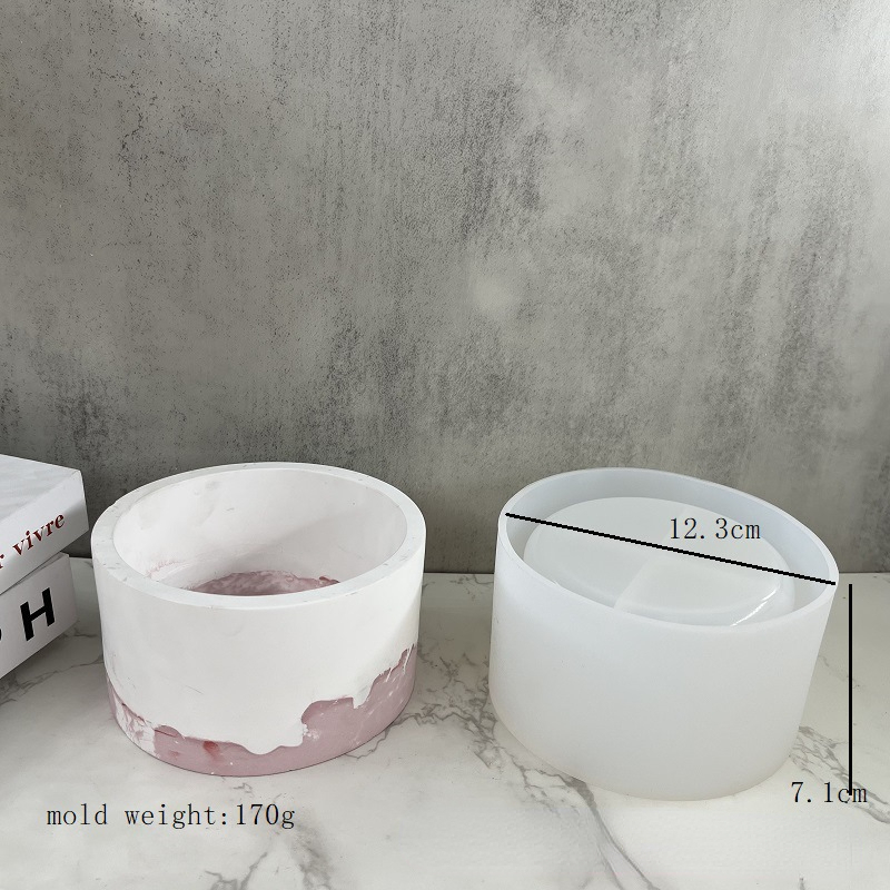 19 Moule rond en silicone pour pot de fleur succulente plâtre de béton ...