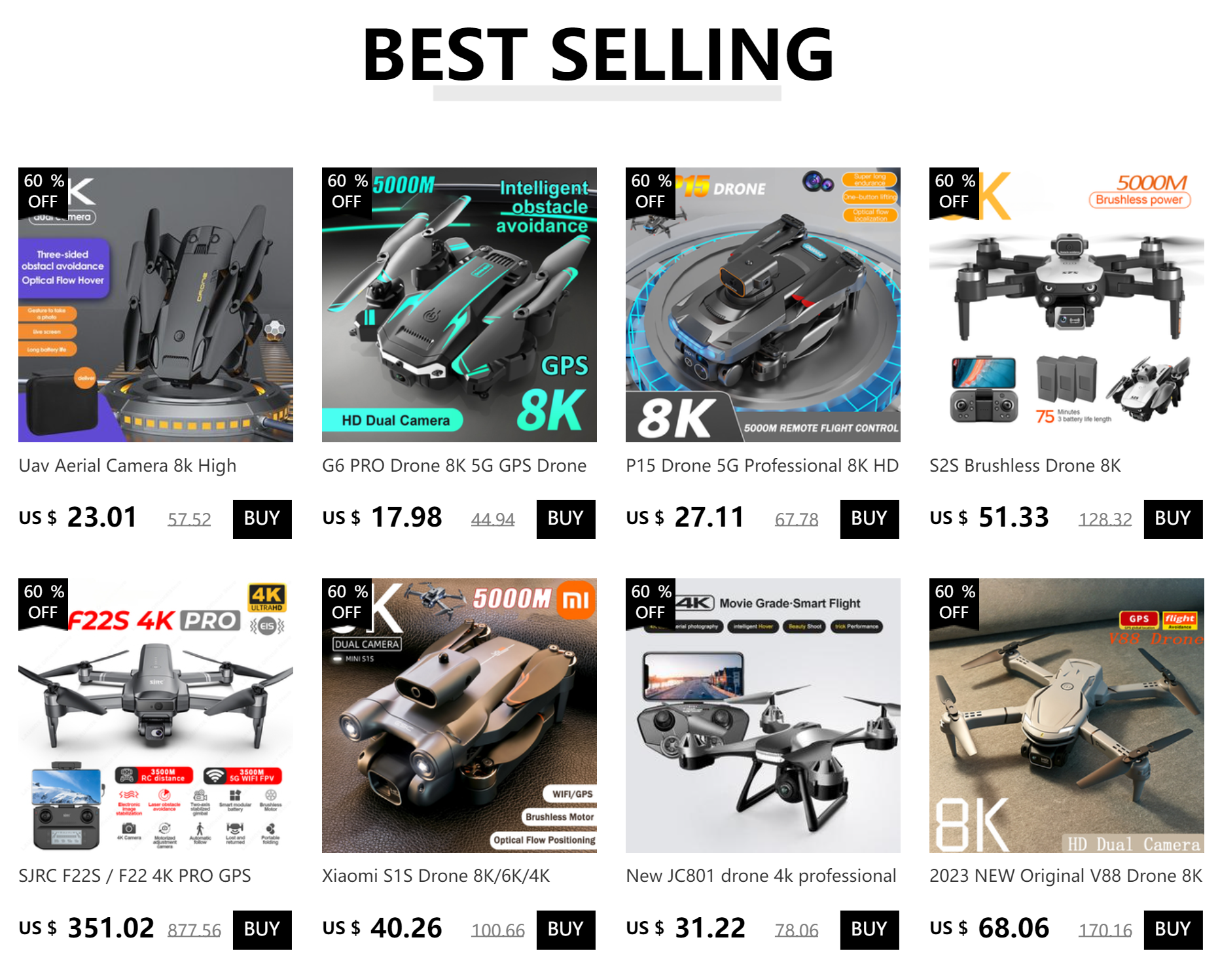 2023 New Genai H9 Obstacle Avoidance 360°Drone Dual HD Camera Electronic Adjustable Lens ...