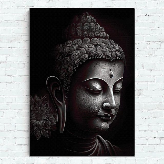 Black And White Buddha Statue Poster Home Office Wall Bedroom Living Room Kitchen Decoration Painting AliExpress