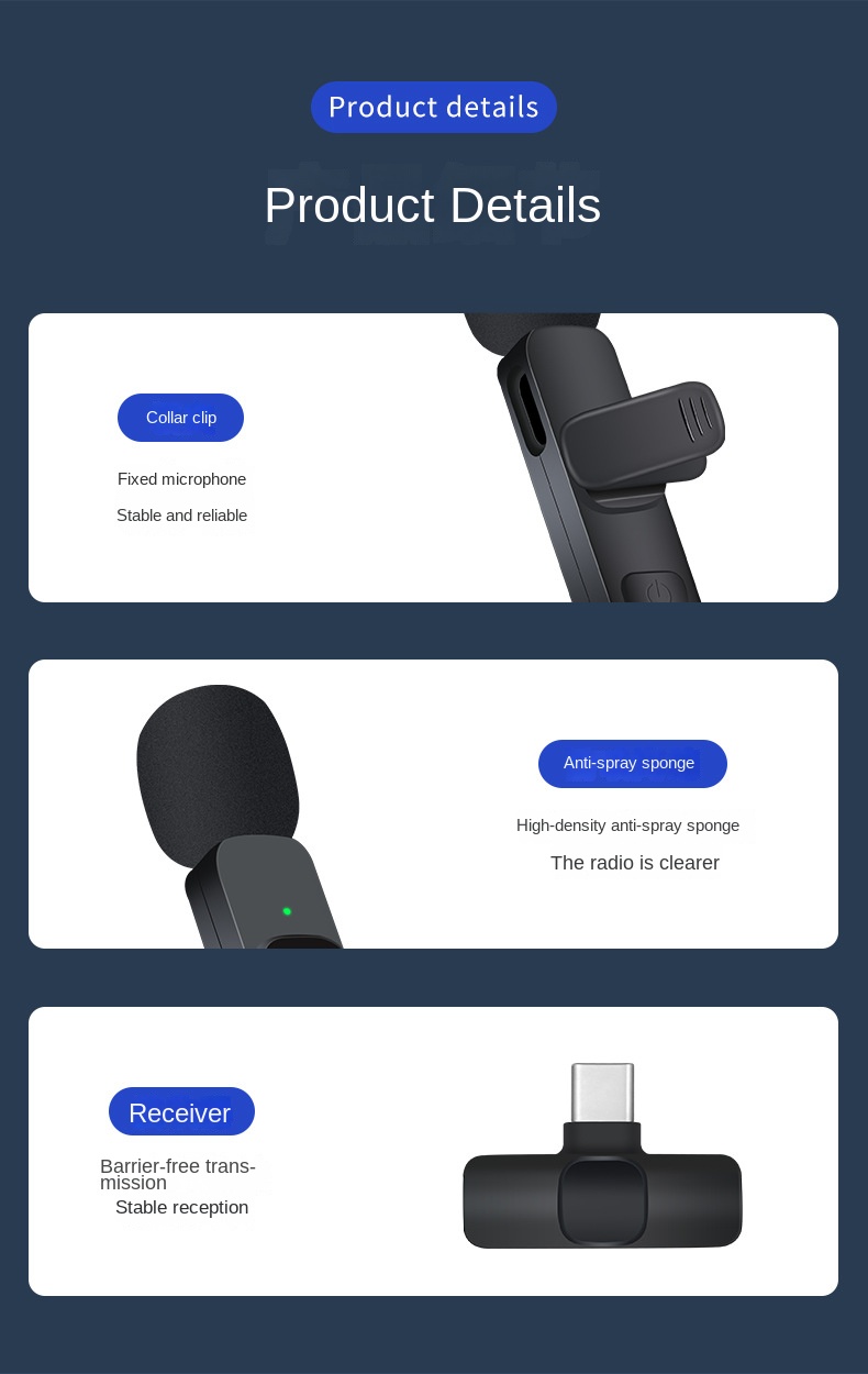 K9 Wireless Microphone For Mobile Type-C & Lightning | Noise Reduction ...