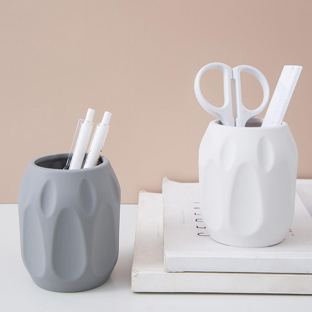 POT A CRAYON,White 3--Boîte à crayons multifonction en Silicone, porte ...