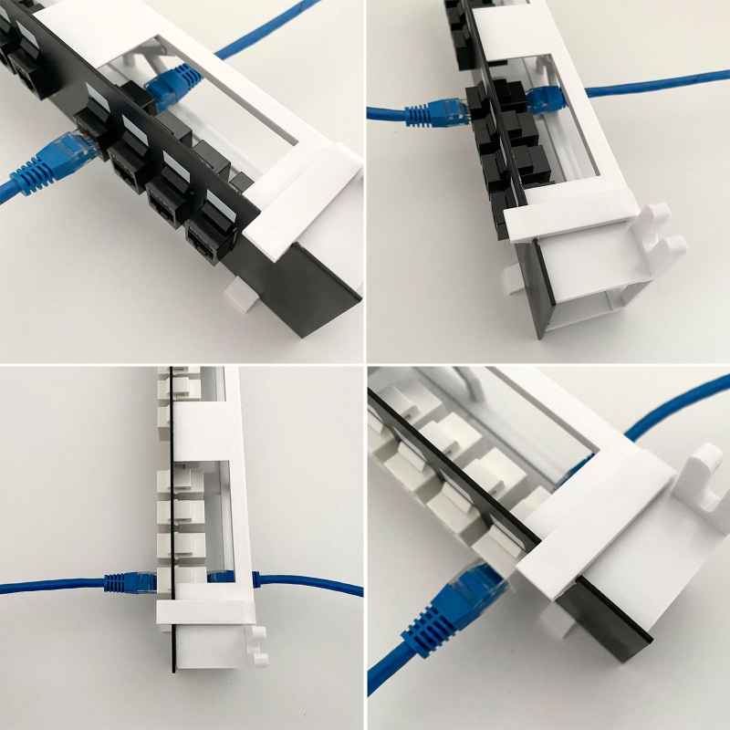 Blanc - panneau de raccordement RJ45, 8 Ports, 6 adaptateurs de câble ...