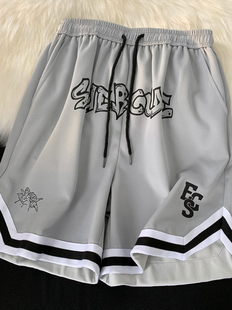 Short de basket homme été ample blanc jambe large sport casual ...