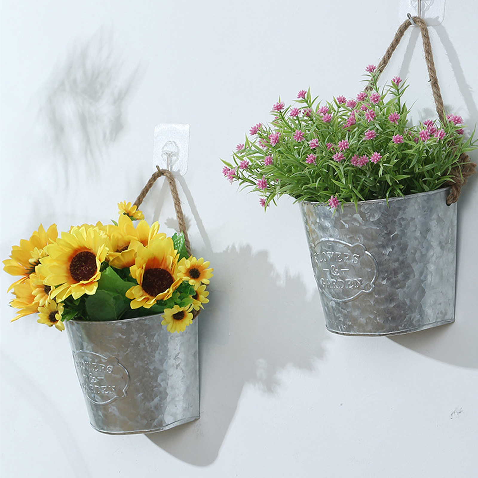 Metal Wall Planter Potted Plants | Metal Planter Wall Flower Pots ...
