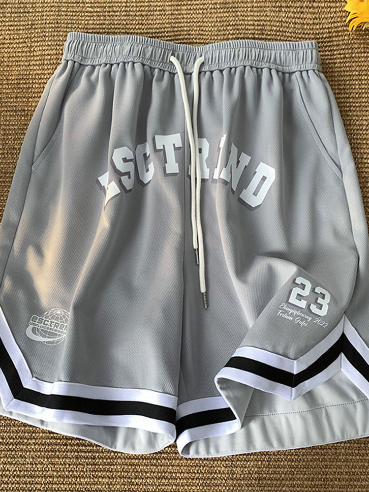 Short de basket homme été ample blanc jambe large sport casual ...