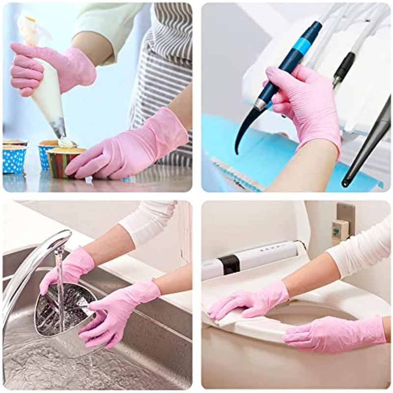 Gant ménage-vaisselle,Gants en latex rose NitCarter,gants industriels ...