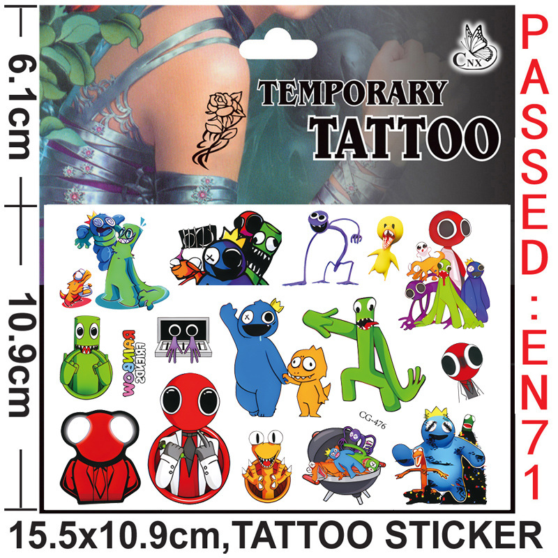 Autocollants De Tatouage Amis Arc-en-ciel Pour Enfants, Jouets Monstres ...