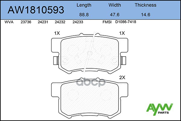 К-Т Дисков. Тормоз. Колодок AYWIparts арт. AW1810593 | Автомобили и ...