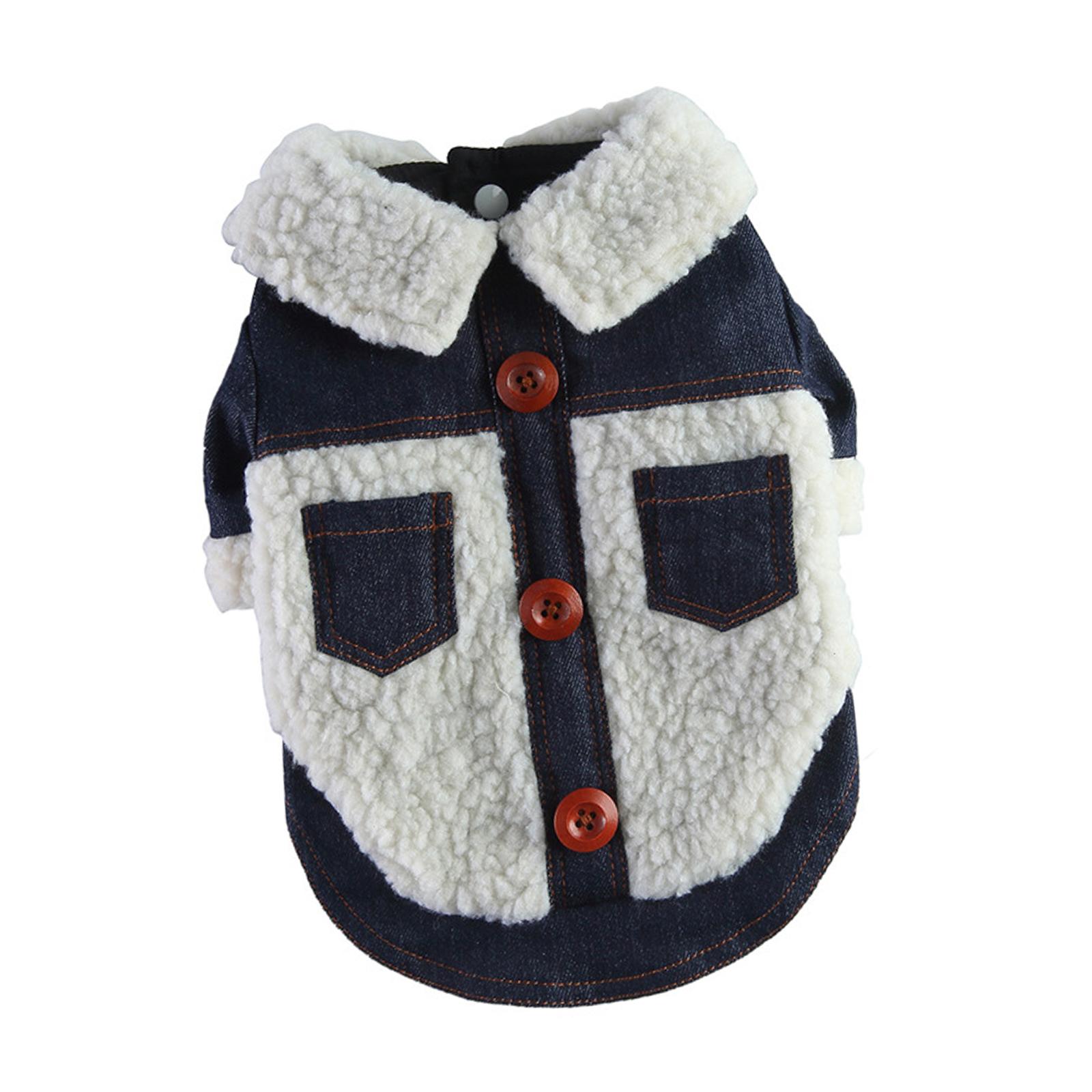 Dog Fleece Denim Jacket Pet Supplies Comfortable Dog Cold Weather Coats ...
