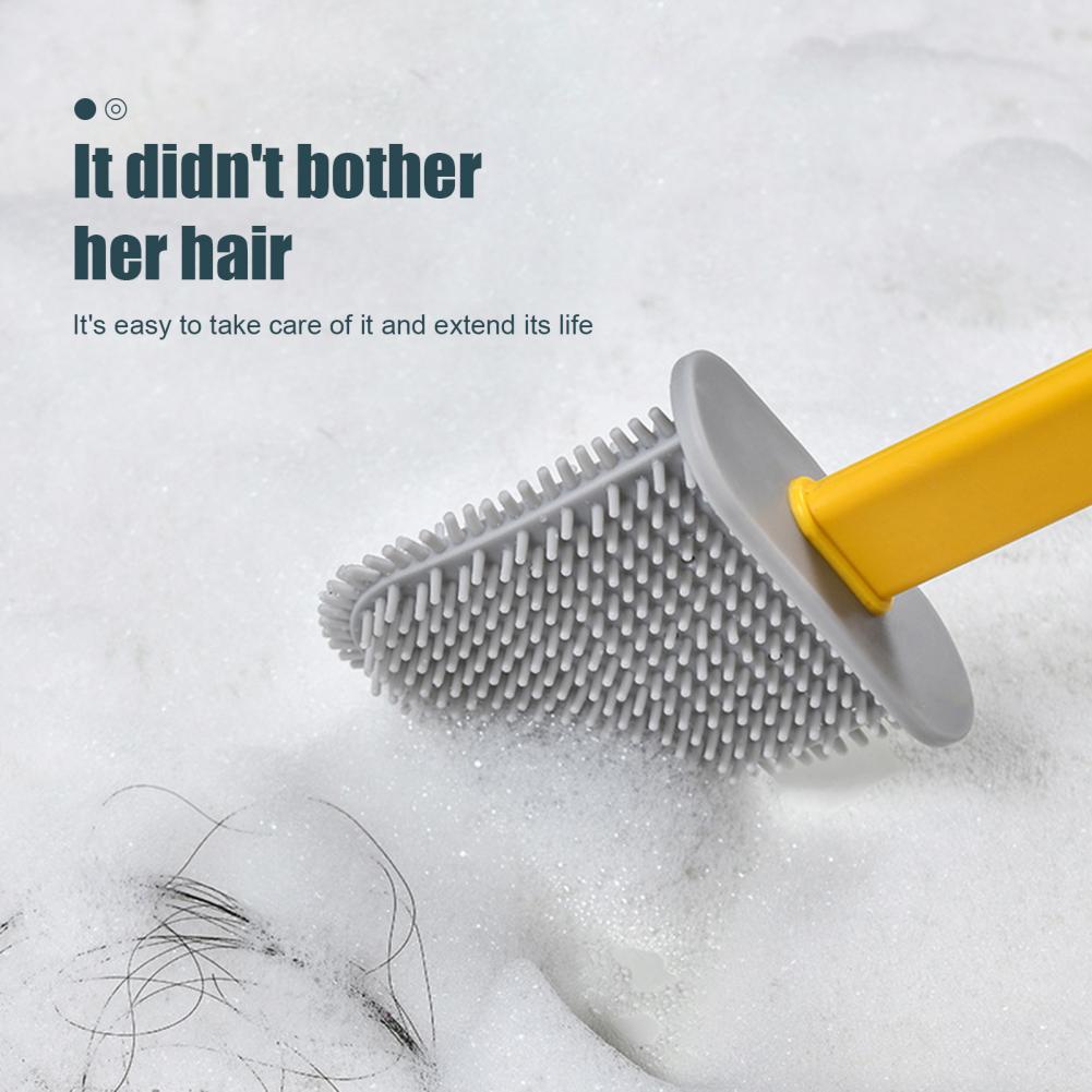 BROSSE WC,Violet--Brosse de Toilette Anti fuite'Eau avec Base en Silicone et Tête Plate, Poils ...