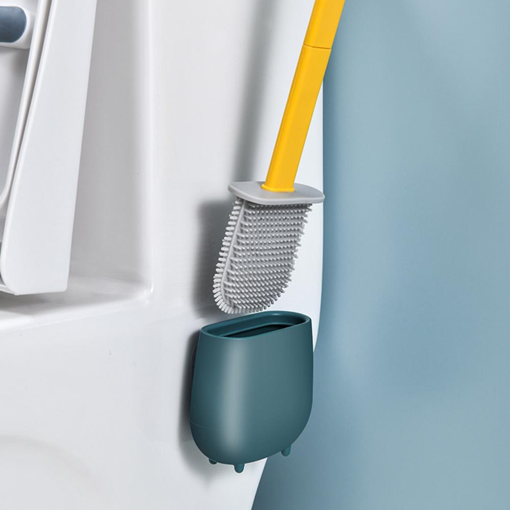 BROSSE WC,Violet--Brosse de Toilette Anti fuite'Eau avec Base en Silicone et Tête Plate, Poils ...