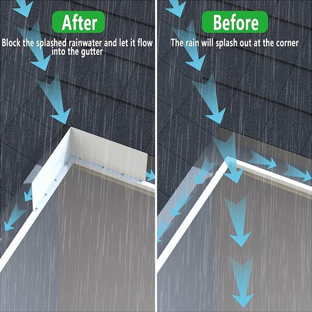 Metal Roof Valley Rain Diverter Cheap 4 Pcs Gutter Valley Splash Guard