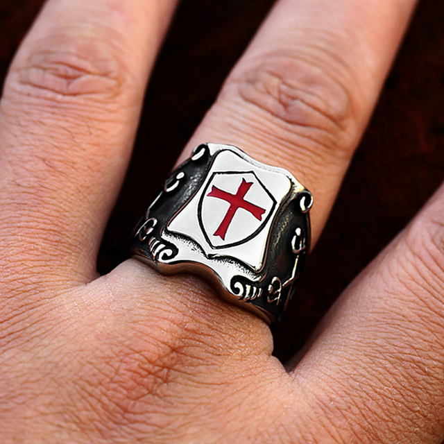 Knights Templar Rings Crusader Cross Knights Templar Ring (R&B)